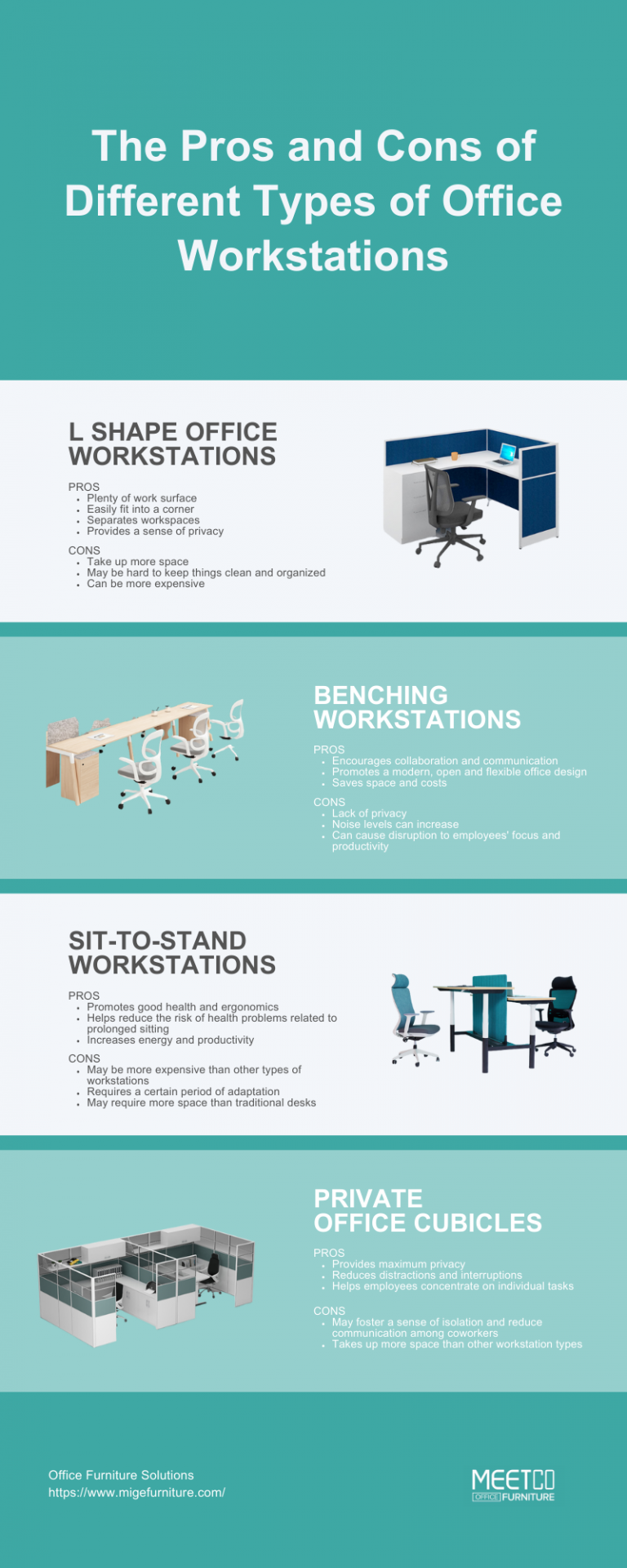 The Pros and Cons of 4 Different Types of Office Workstations | Mige ...